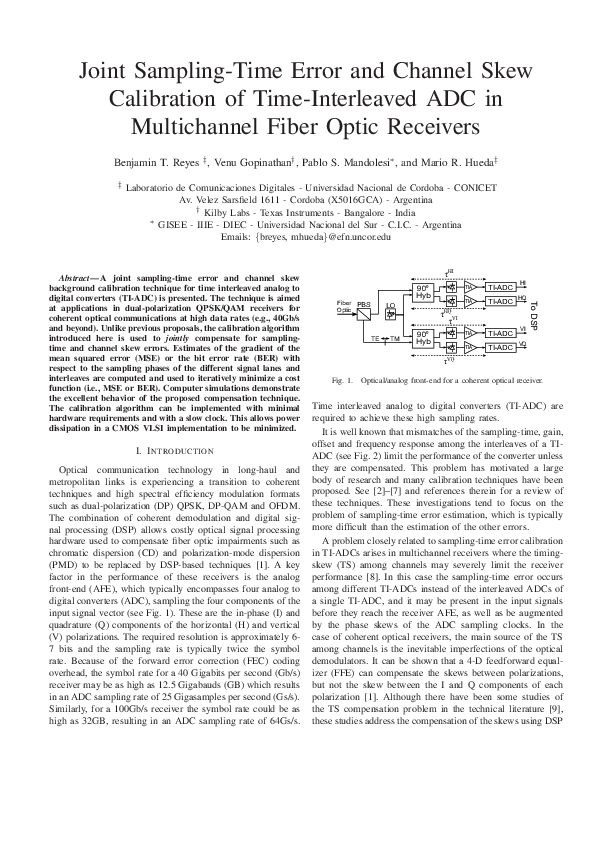 (PDF) Joint sampling-time error and channel skew calibration of time-interleaved ADC in ...
