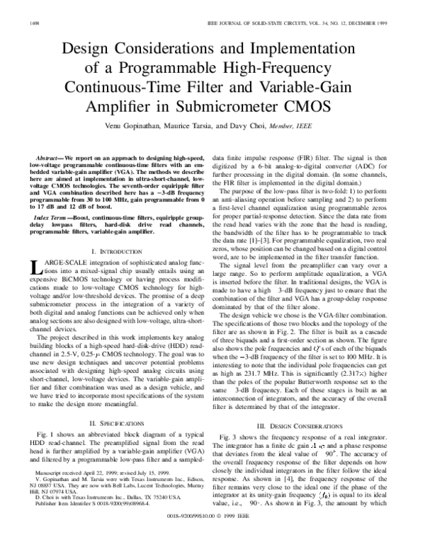 Pdf Design Considerations And Implementation Of A Programmable High
