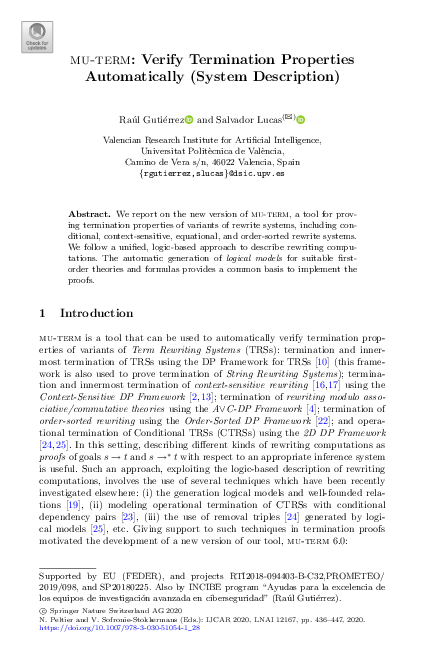 Pdf Mu Term Verify Termination Properties Automatically System Description
