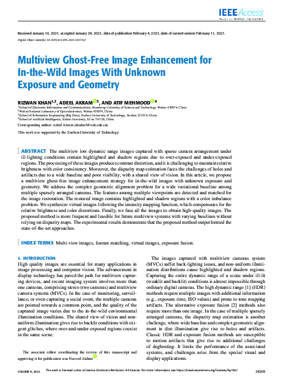 (PDF) Multiview Ghost-Free Image Enhancement for In-the-Wild Images With Unknown Exposure and ...