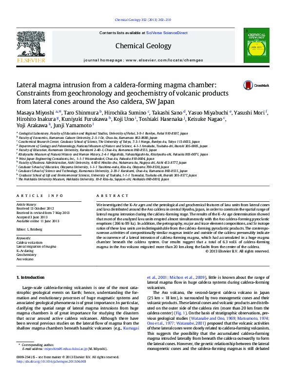 (PDF) Lateral magma intrusion from a caldera-forming magma chamber ...