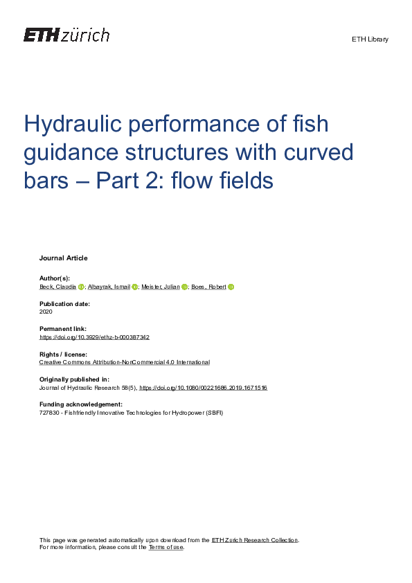 (PDF) Hydraulic performance of fish guidance structures with curved ...