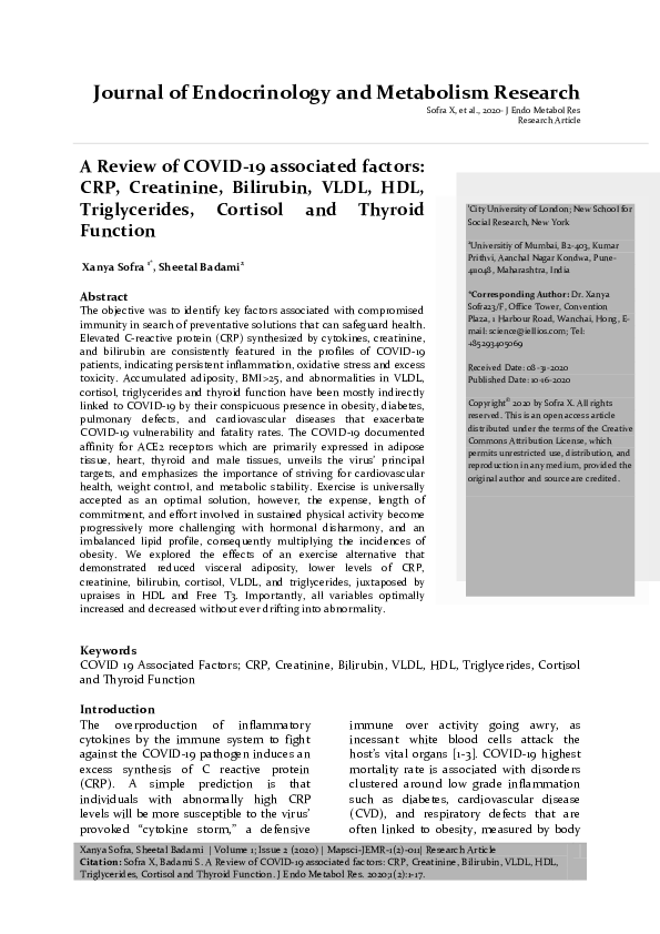 (PDF) A Review of COVID-19 associated factors: CRP, Creatinine ...