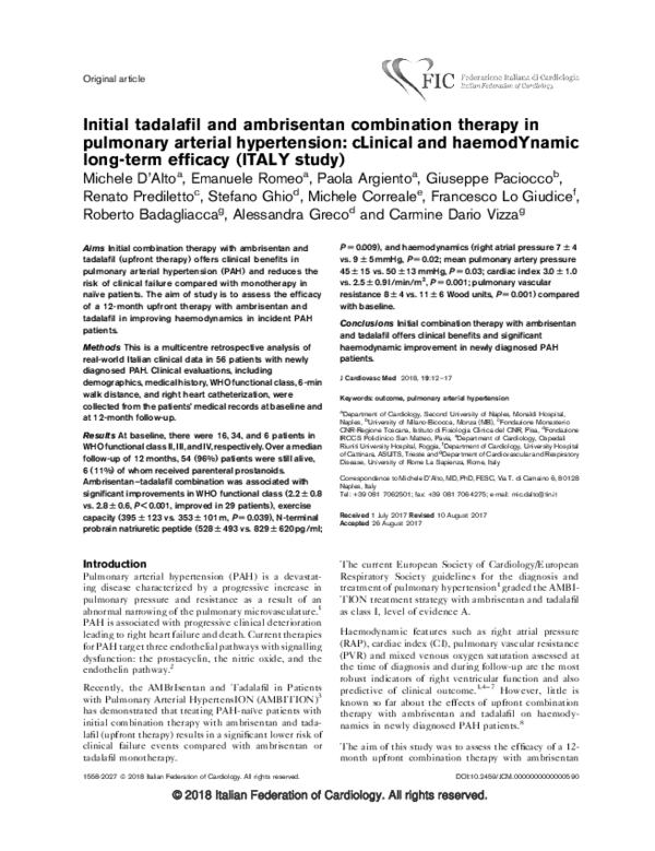 (PDF) Initial tadalafil and ambrisentan combination therapy in pulmonary arterial hypertension ...