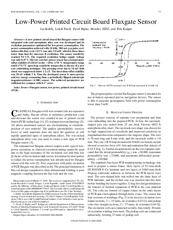(PDF) Low-Power Printed Circuit Board Fluxgate Sensor