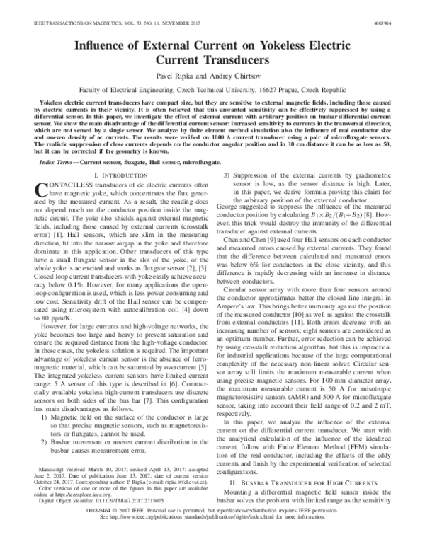 (PDF) Influence of External Current on Yokeless Electric Current ...