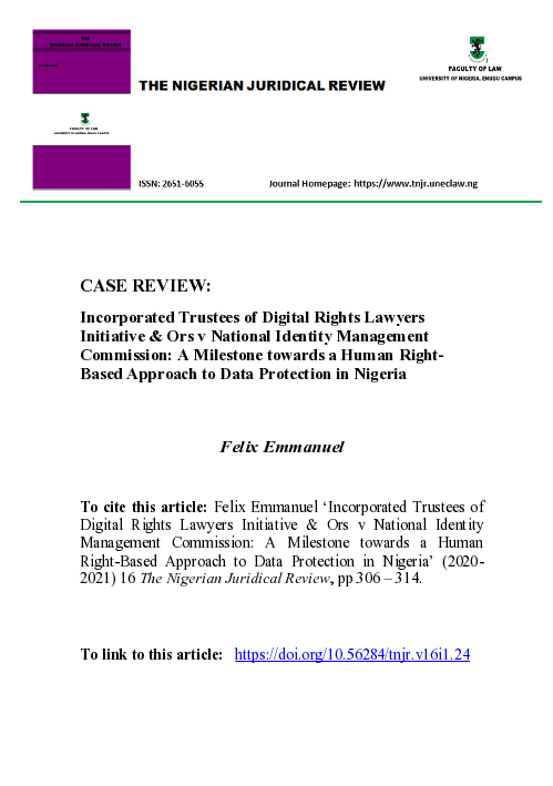 (PDF) Incorporated Trustees of Digital Rights Lawyers Initiative & Ors ...