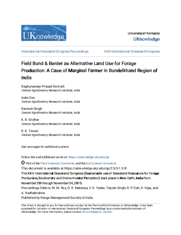 (PDF) Field Bund & Border as Alternative Land Use for Forage Production ...