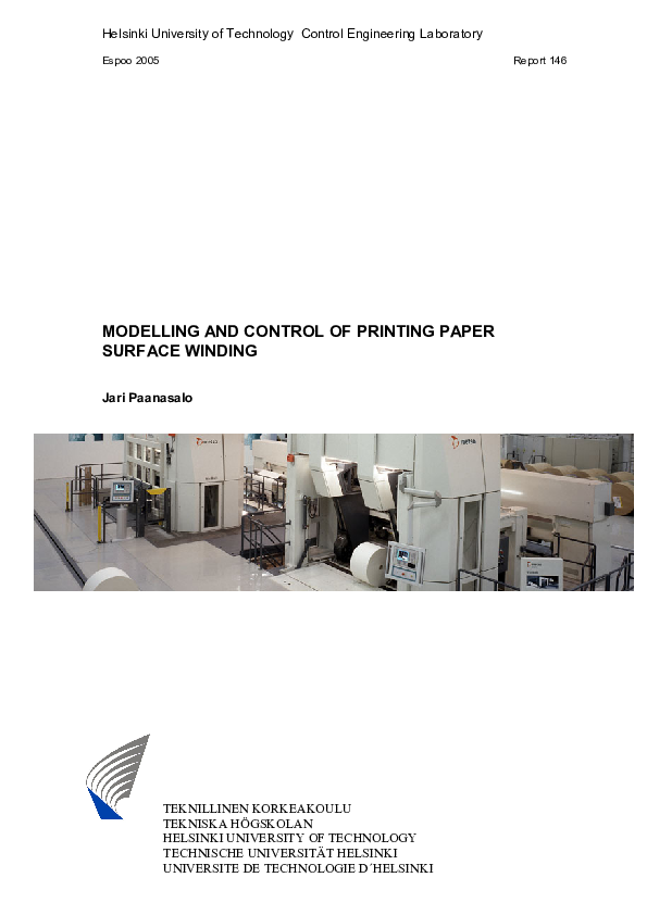 (PDF) Modelling and control of printing paper surface winding