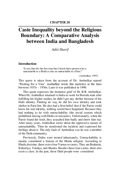 (PDF) Caste Inequality beyond the Religious Boundary: A Comparative ...