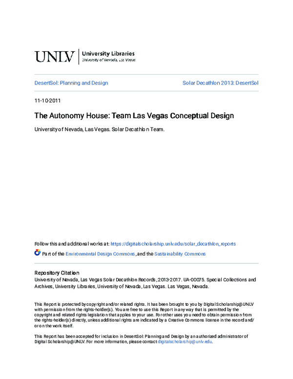 (PDF) Autonomy house: conceptual design