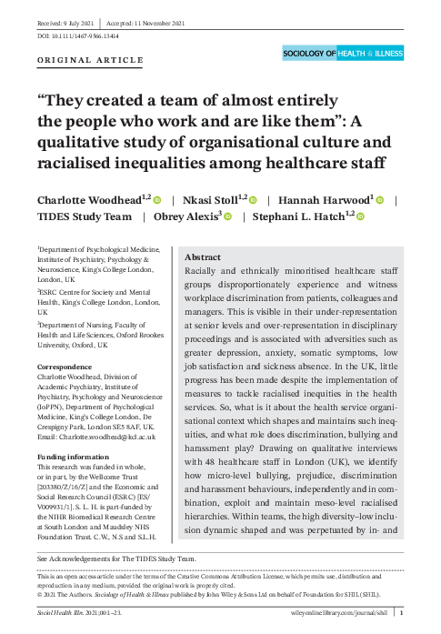 (PDF) “They created a team of almost entirely the people who work and ...