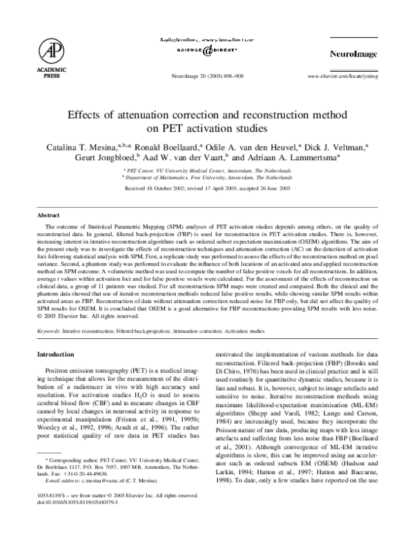 (PDF) Effects of attenuation correction and reconstruction method on ...