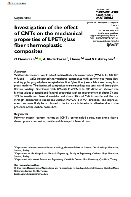 (PDF) Investigation of the effect of CNTs on the mechanical properties ...