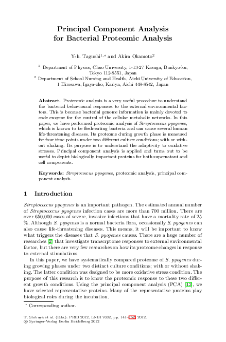 (PDF) Principal component analysis for bacterial proteomic analysis