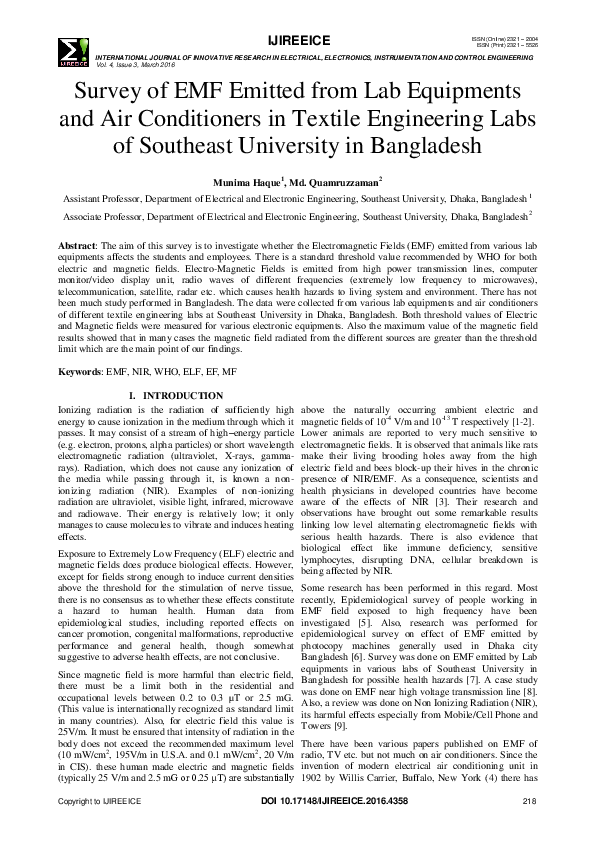 (PDF) Survey of EMF Emitted from Lab Equipments and Air Conditioners in ...