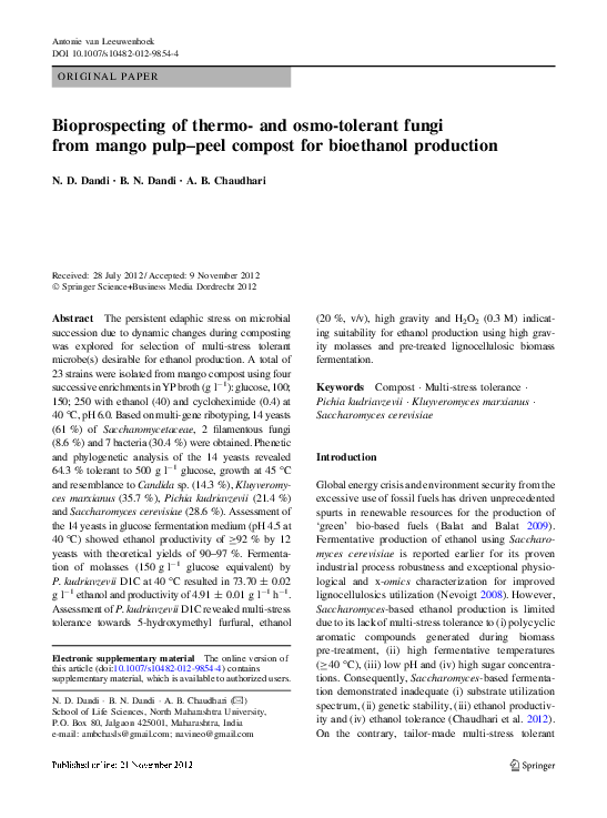 (PDF) Bioprospecting of thermo- and osmo-tolerant fungi from mango pulp ...