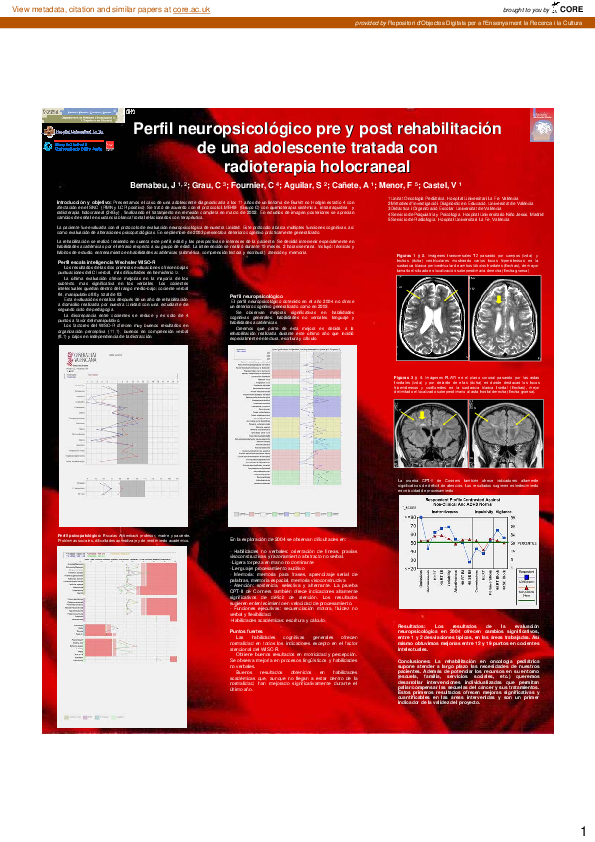 (PDF) Perfil neuropsicológico pre y post rehabilitación de una ...