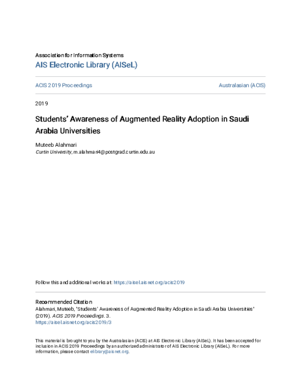 (PDF) Students’ Awareness of Augmented Reality Adoption in Saudi Arabia ...