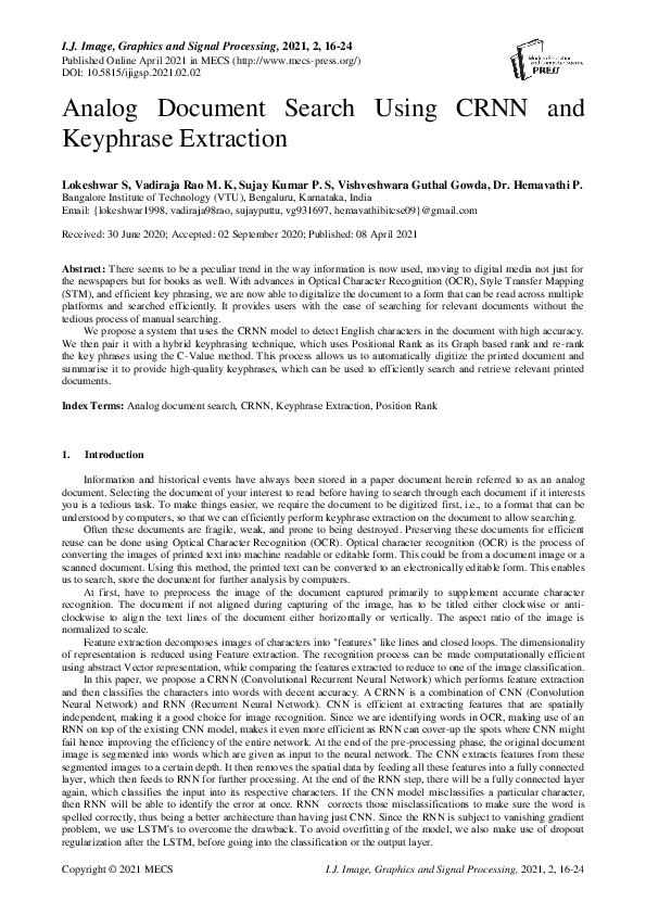 Pdf Analog Document Search Using Crnn And Keyphrase Extraction