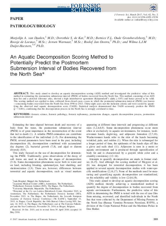 (PDF) An Aquatic Decomposition Scoring Method to Potentially Predict ...