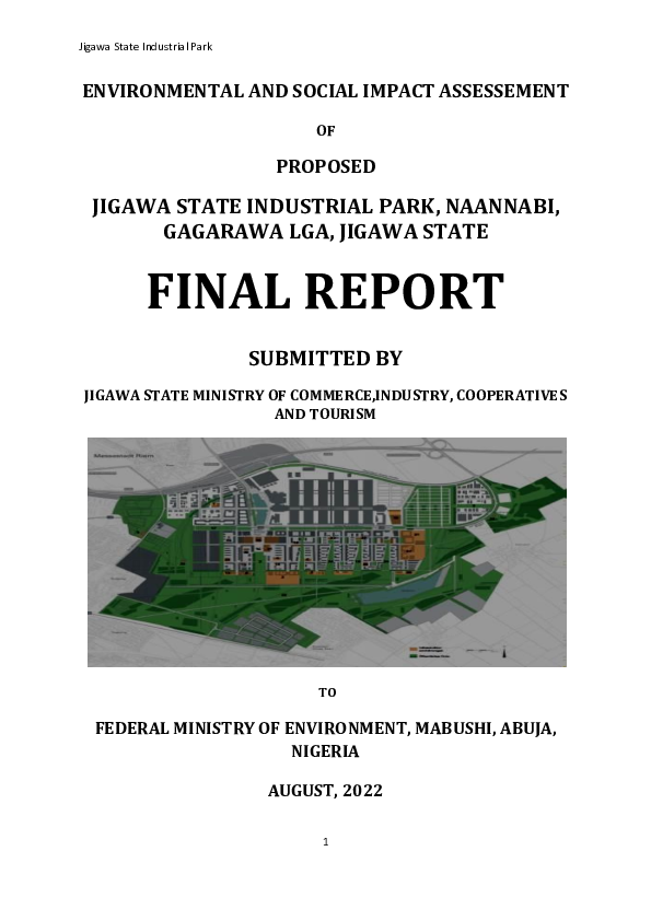 (PDF) ESIA JIGAWA STATE INDUSTRIAL PARK