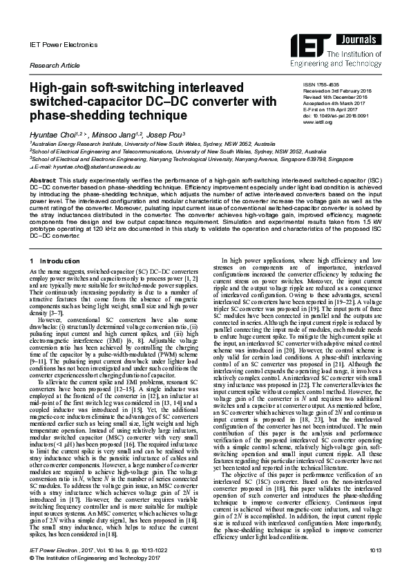 (PDF) High-gain soft-switching interleaved switched-capacitor DC–DC converter with phase ...