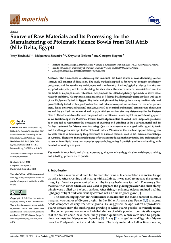 (PDF) Source of Raw Materials and Its Processing for the Manufacturing ...
