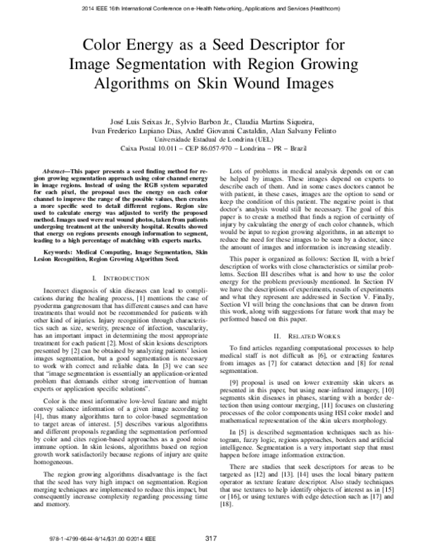 (PDF) Color energy as a seed descriptor for image segmentation with ...
