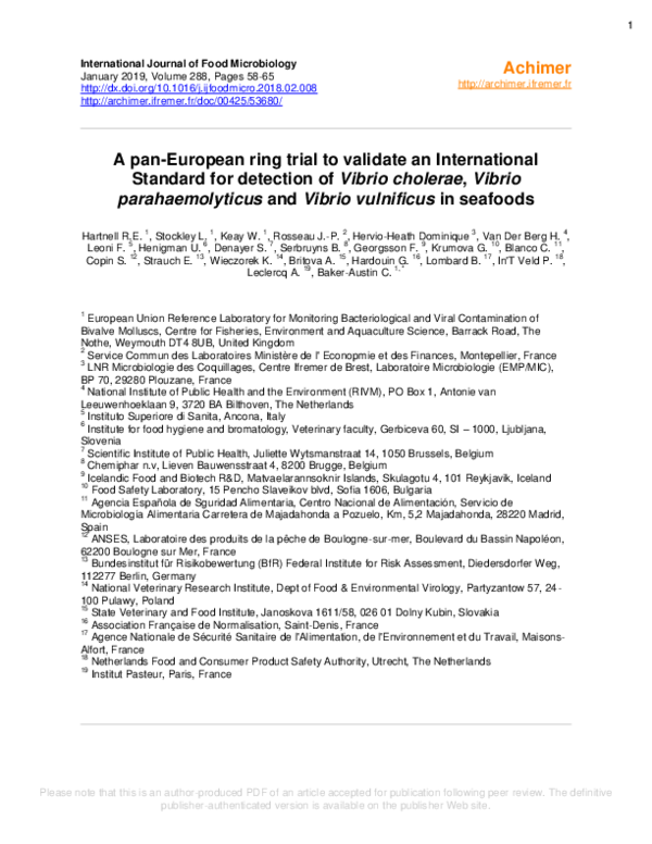 (PDF) A pan-European ring trial to validate an International Standard ...