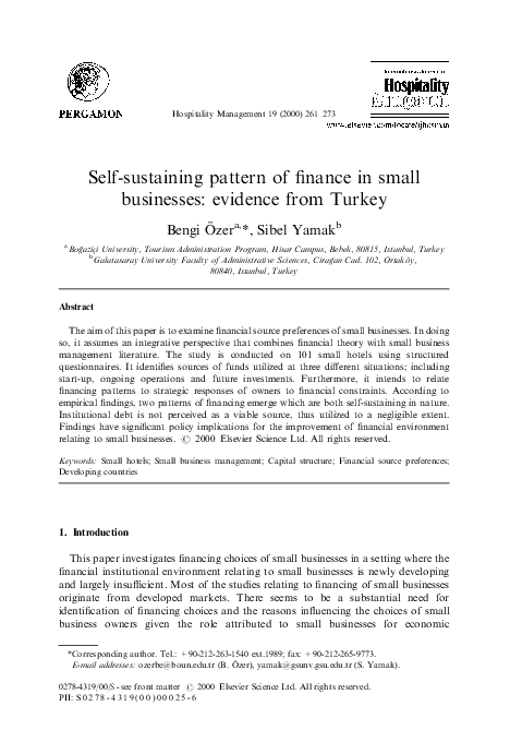 (PDF) Self-sustaining pattern of finance in small businesses: evidence ...