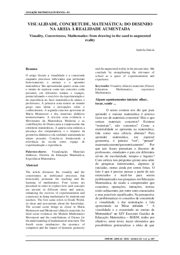 (PDF) Visualidade, Concretude, Matemática: Do Desenho Na Areia À Realidade Aumentada | Andréia ...