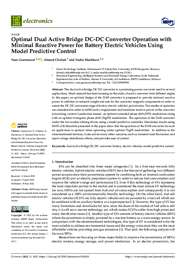 (PDF) Optimal Dual Active Bridge DC-DC Converter Operation with Minimal Reactive Power for ...