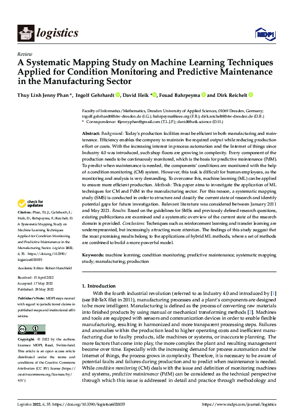 (PDF) A Systematic Mapping Study on Machine Learning Techniques Applied for Condition Monitoring ...