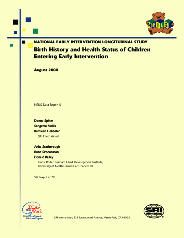 (PDF) Birth history and health status of children entering early ...