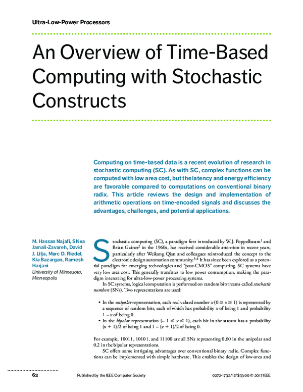 (PDF) An Overview of Time-Based Computing with Stochastic Constructs