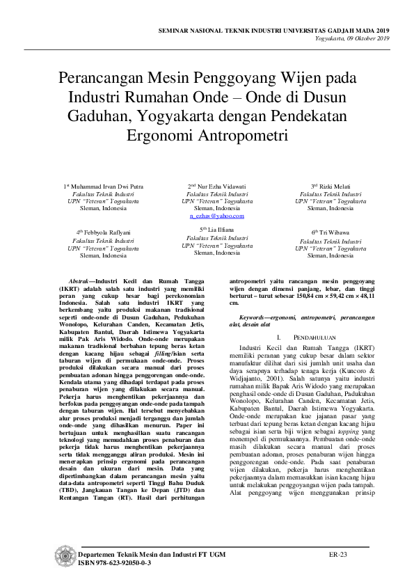 (PDF) Perancangan Mesin Penggoyang Wijen pada Industri Rumahan Onde ...