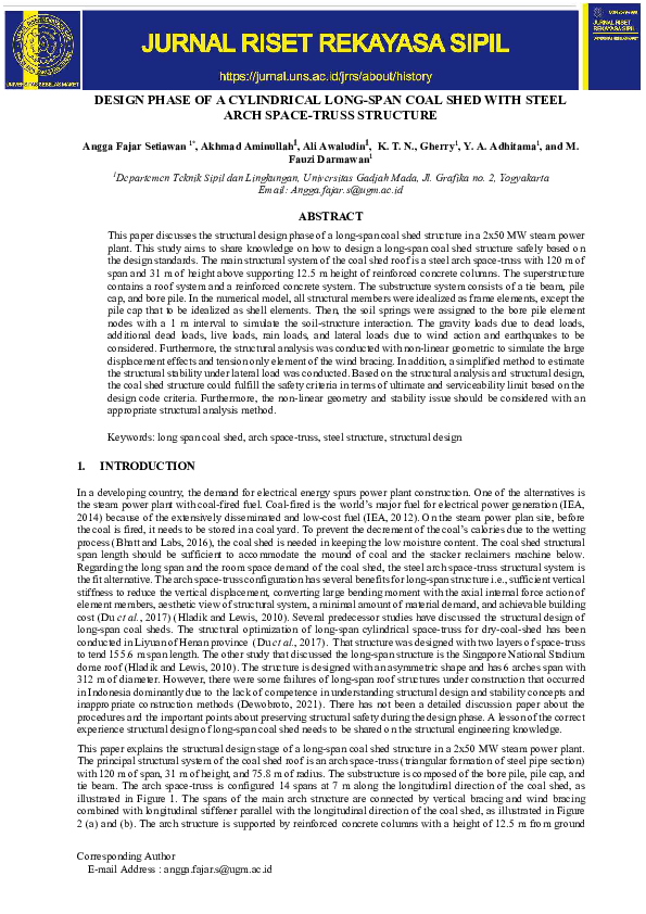 (PDF) Design Phase of a Cylindrical Long-Span Coal Shed with Steel Arch ...