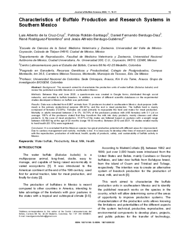 (PDF) Characteristics of Buffalo Production and Research Systems in ...