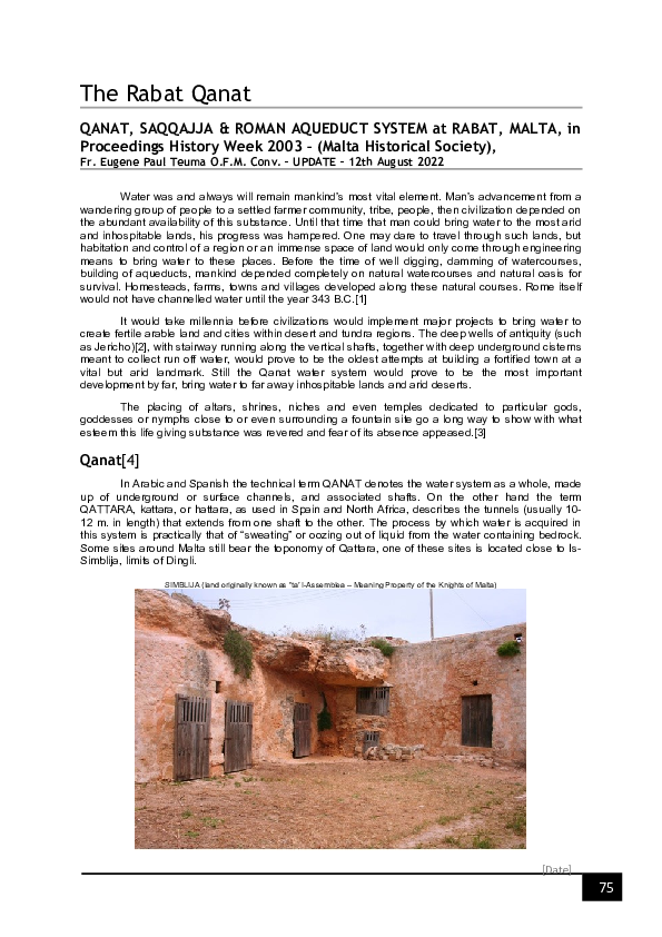 (DOC) The Rabat Qanat QANAT, SAQQAJJA & ROMAN AQUEDUCT SYSTEM at RABAT ...