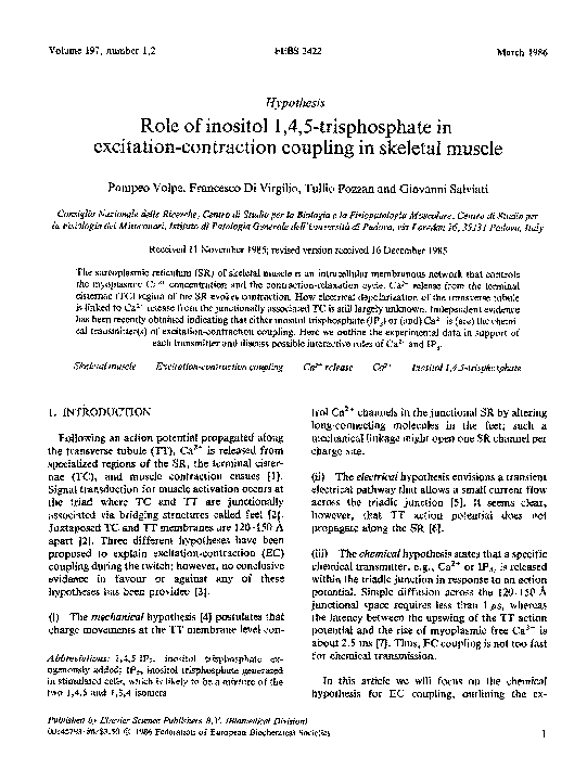 (PDF) Role of inositol 1,4,5-trisphosphate in excitation-contraction coupling in skeletal muscle ...