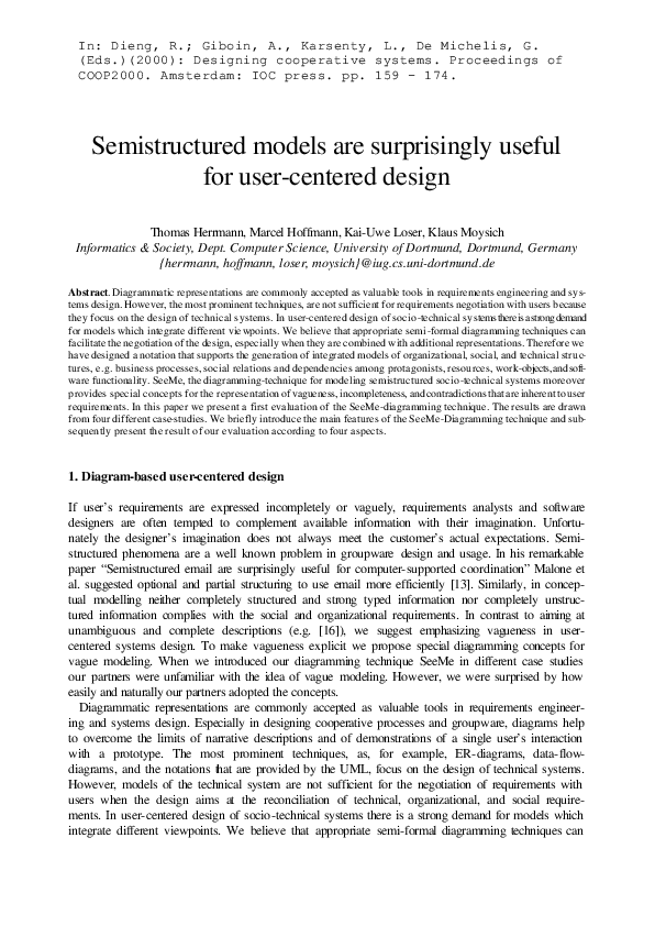 (PDF) Semistructured models are surprisingly useful for user-centered design