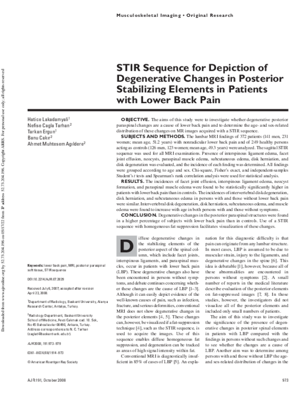 (PDF) STIR Sequence for Depiction of Degenerative Changes in Posterior ...
