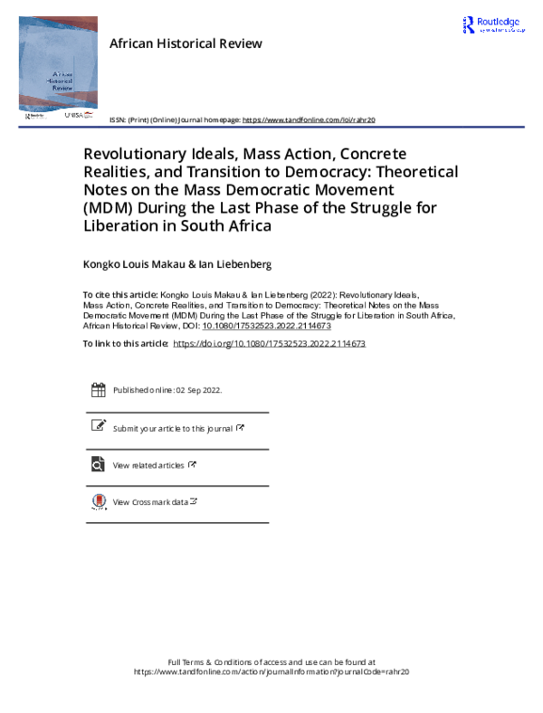 (PDF) Revolutionary Ideals, Mass Action, Concrete Realities, and ...