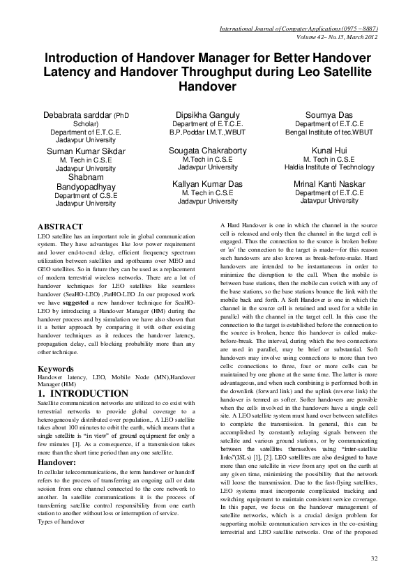 (PDF) Introduction of Handover Manager for Better Handover Latency and Handover Throughput ...