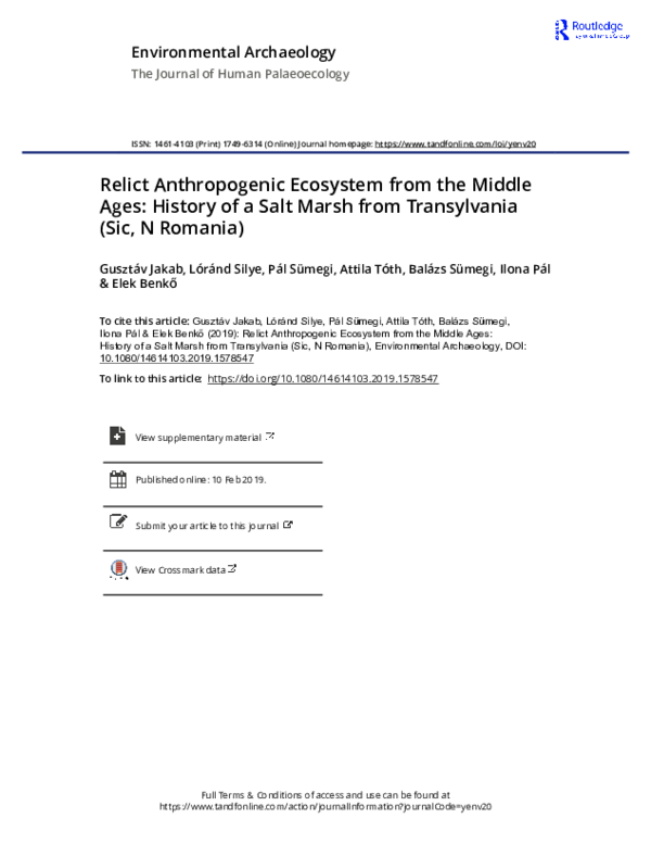 (PDF) Relict Anthropogenic Ecosystem from the Middle Ages: History of a ...