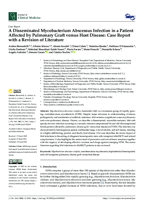(PDF) A Disseminated Mycobacterium Abscessus Infection in a Patient ...