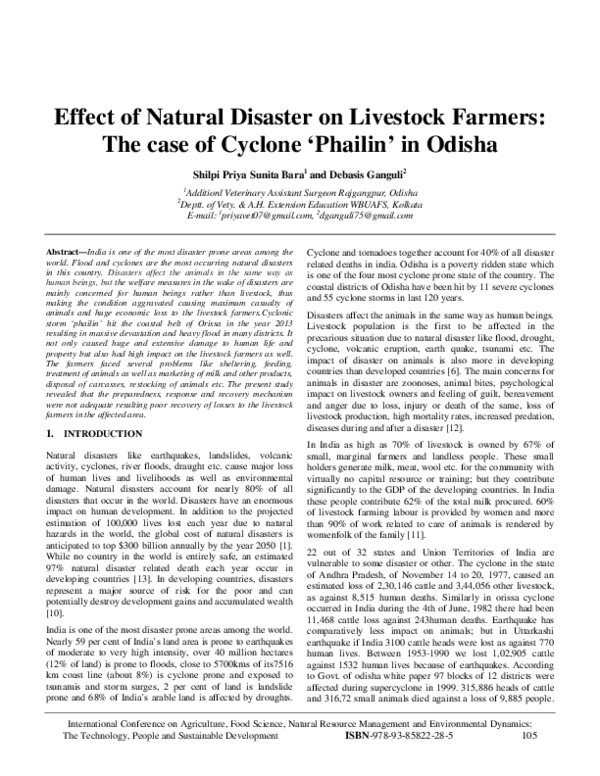 (PDF) Effect of Natural Disaster on Livestock Farmers: The case of ...