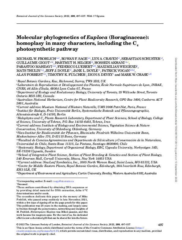 (PDF) Molecular phylogenetics of Euploca (Boraginaceae): homoplasy in many characters, including ...
