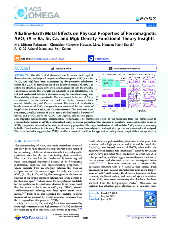 (PDF) Alkaline-Earth Metal Effects on Physical Properties of ...